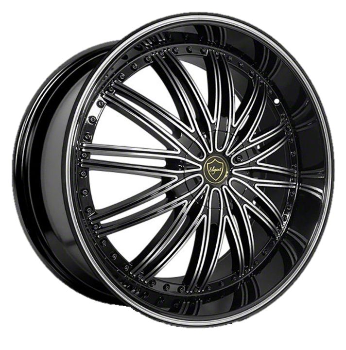 Elegant Challenger EL911 Gloss Black Machined Wheel; 22x9.5; 15mm ...