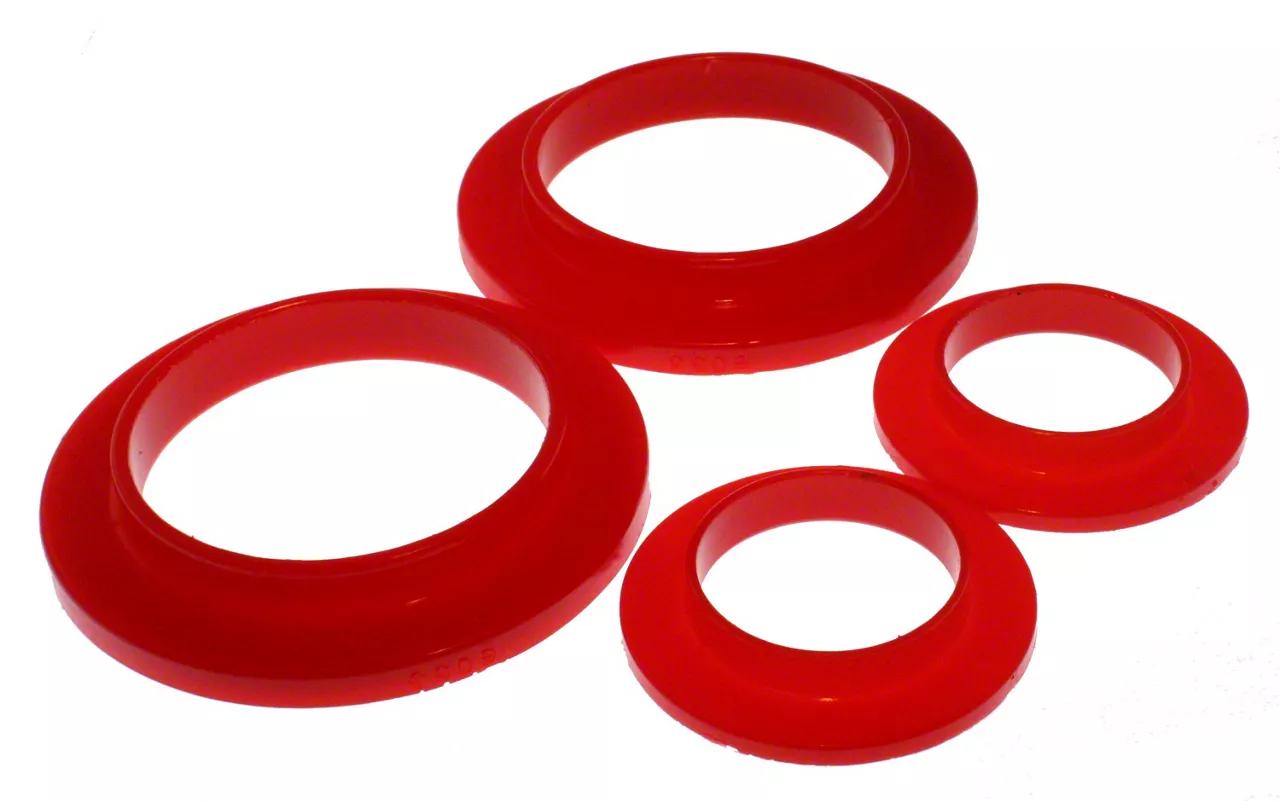 Mustang Rear Coil Spring Isolators; Red (79-04 Mustang, Excluding 99-04 ...