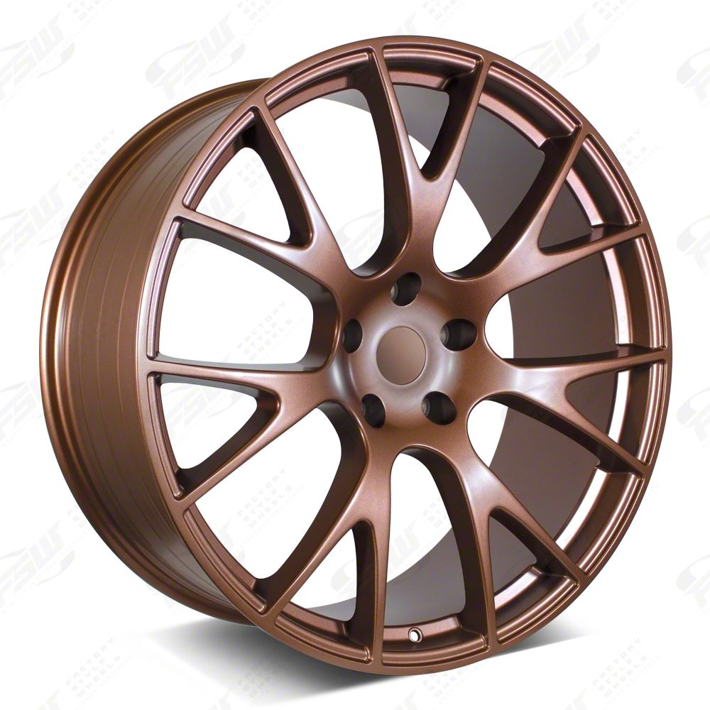 Charger Hellcat Style Matte Bronze Wheel; Rear Only; 22x10; 18mm Offset ...