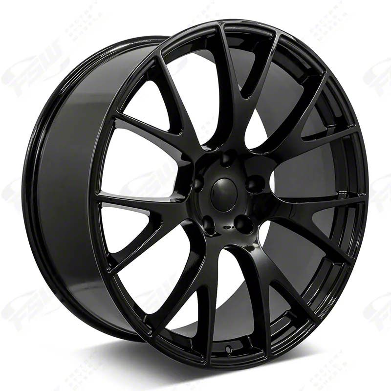 Challenger Flow Forged Hellcat Style Gloss Black Wheel; Front Only ...