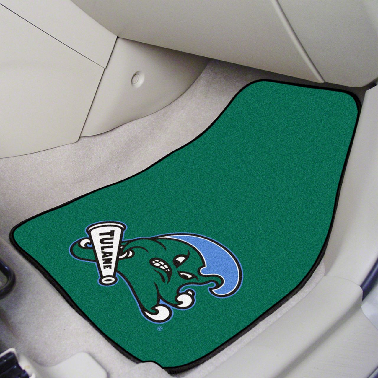 Camaro Carpet Front Floor Mats with Tulane University Logo; Green ...
