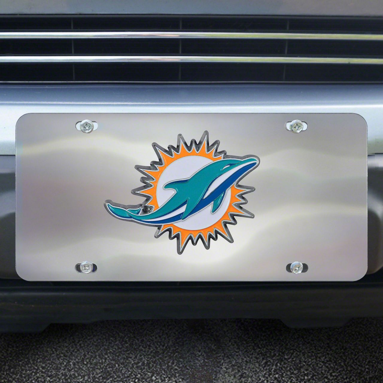 Camaro License Plate with Miami Dolphins Logo; Chrome (Universal; Some ...