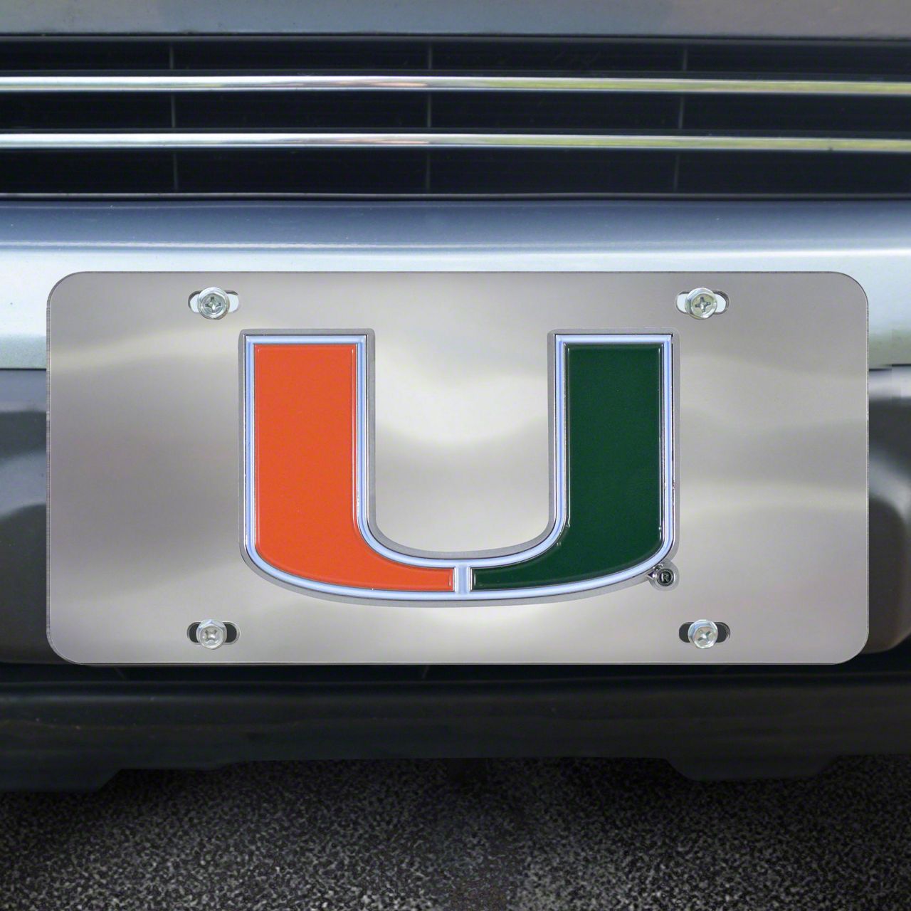 Camaro License Plate with University of Miami Logo; Stainless Steel ...
