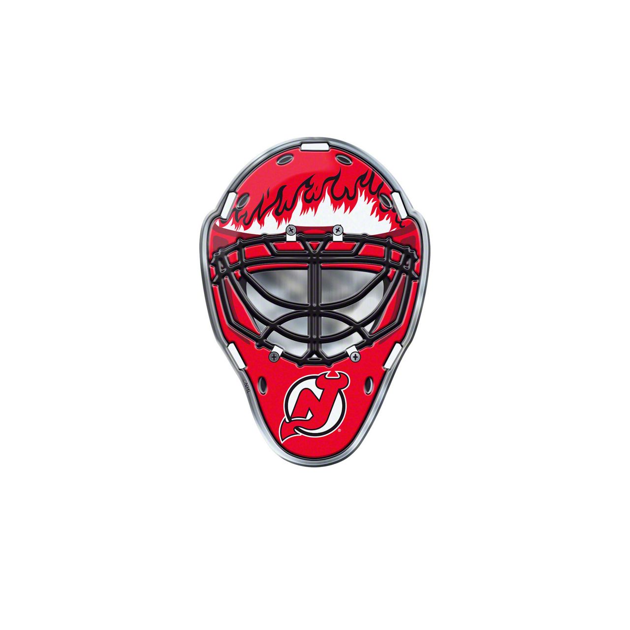 Camaro New Jersey Devils Embossed Helmet Emblem; Red and Black ...