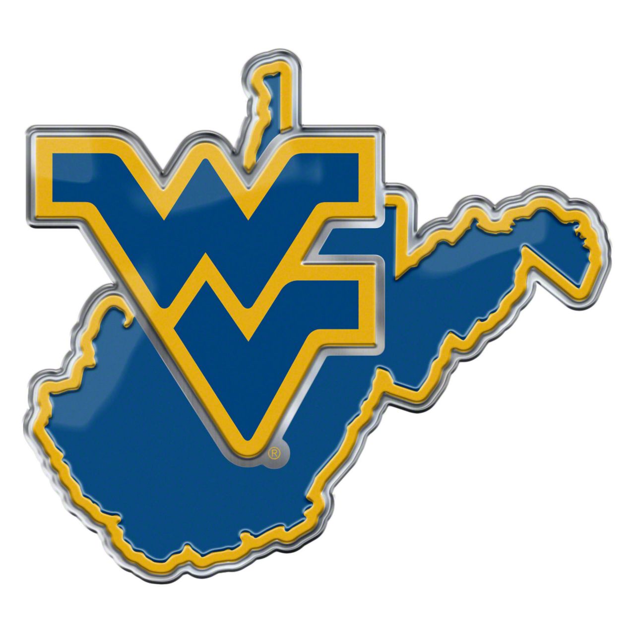 Camaro West Virginia University Embossed Emblem; Blue and Yellow ...