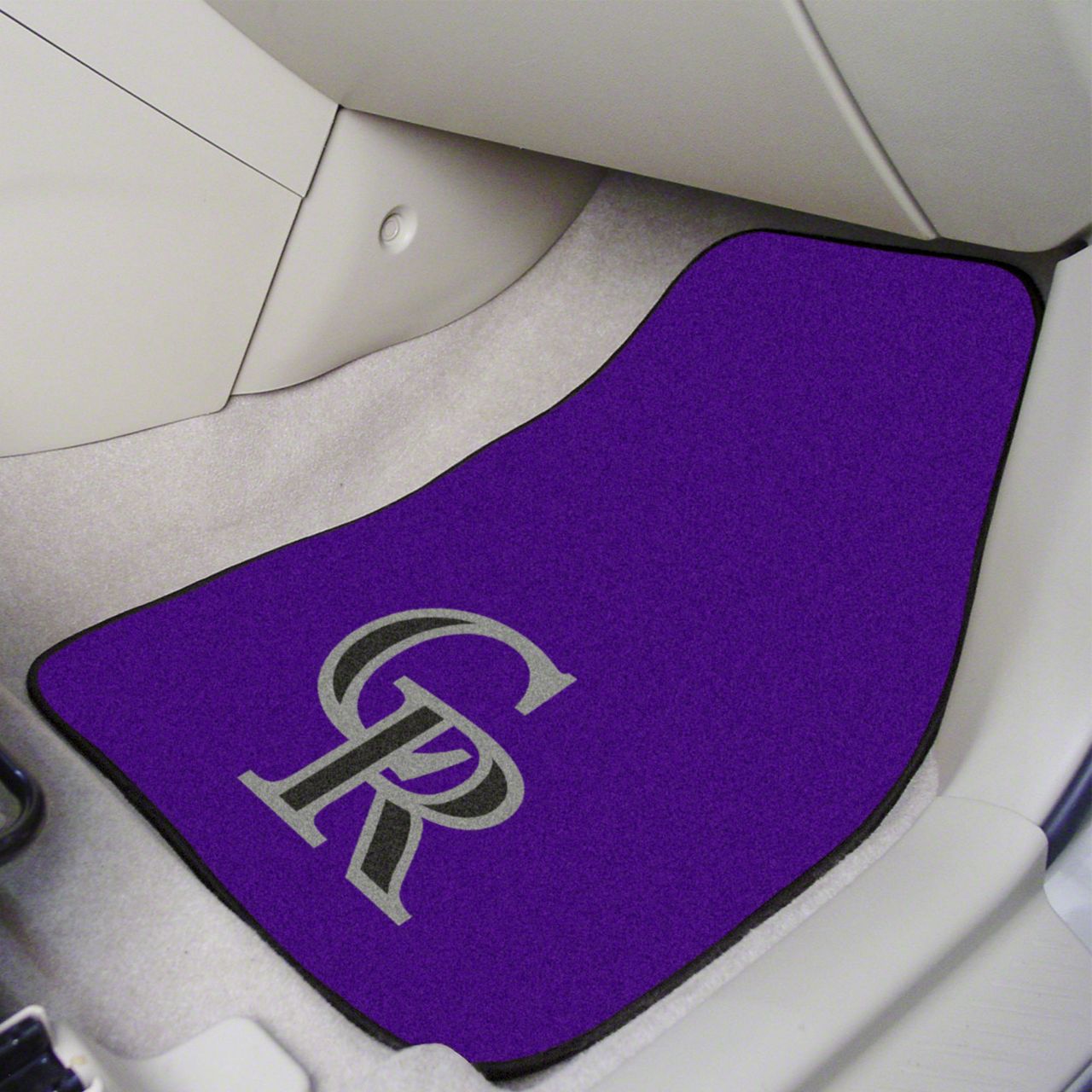 Challenger Carpet Front Floor Mats with Colorado Rockies Logo; Purple ...