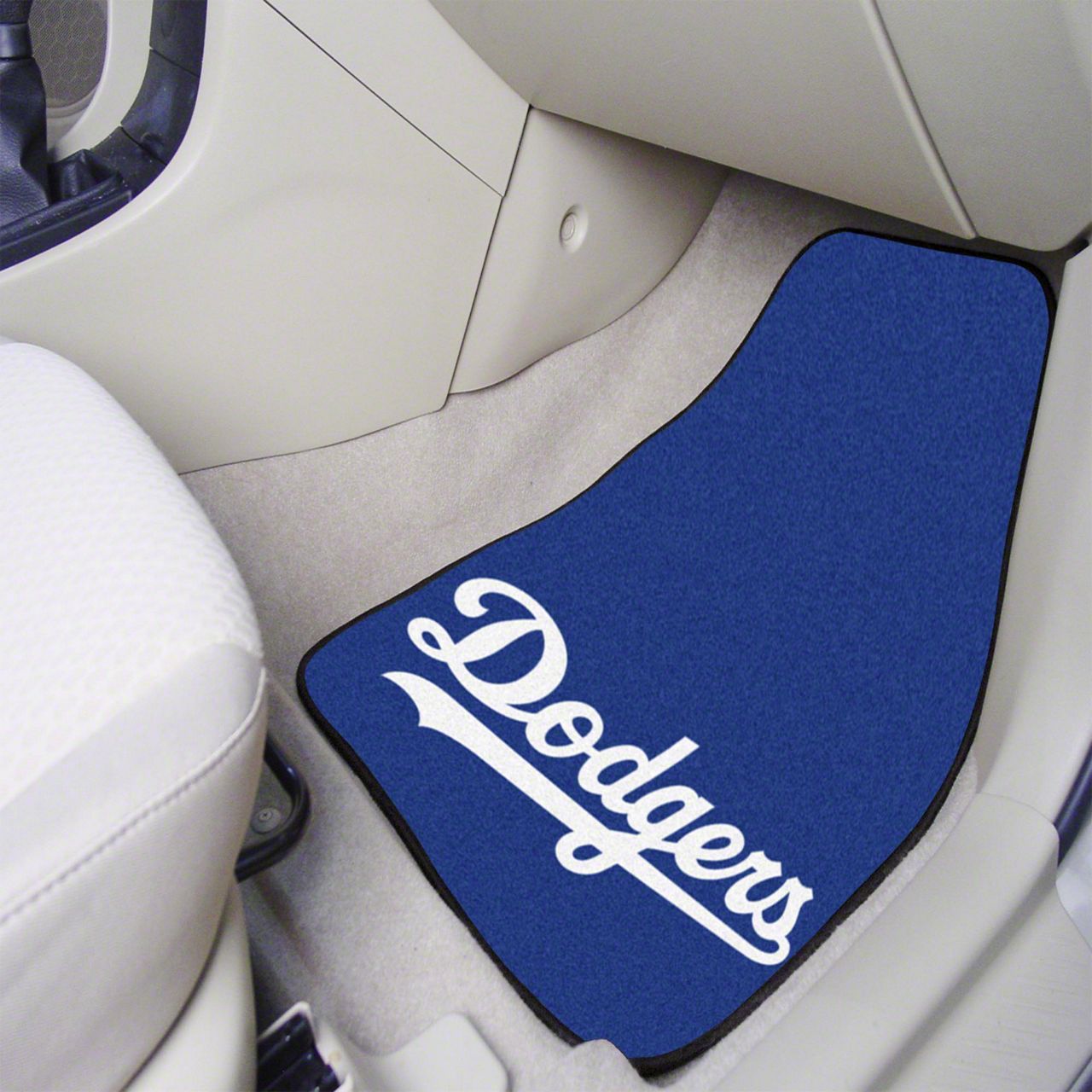 Challenger Carpet Front Floor Mats with Los Angeles Dodgers Logo; Blue ...