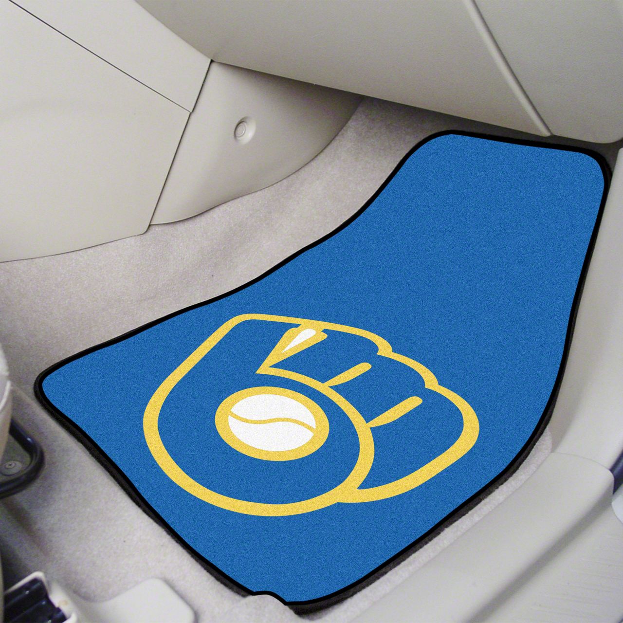 Challenger Carpet Front Floor Mats with Milwaukee Brewers Logo; Blue ...