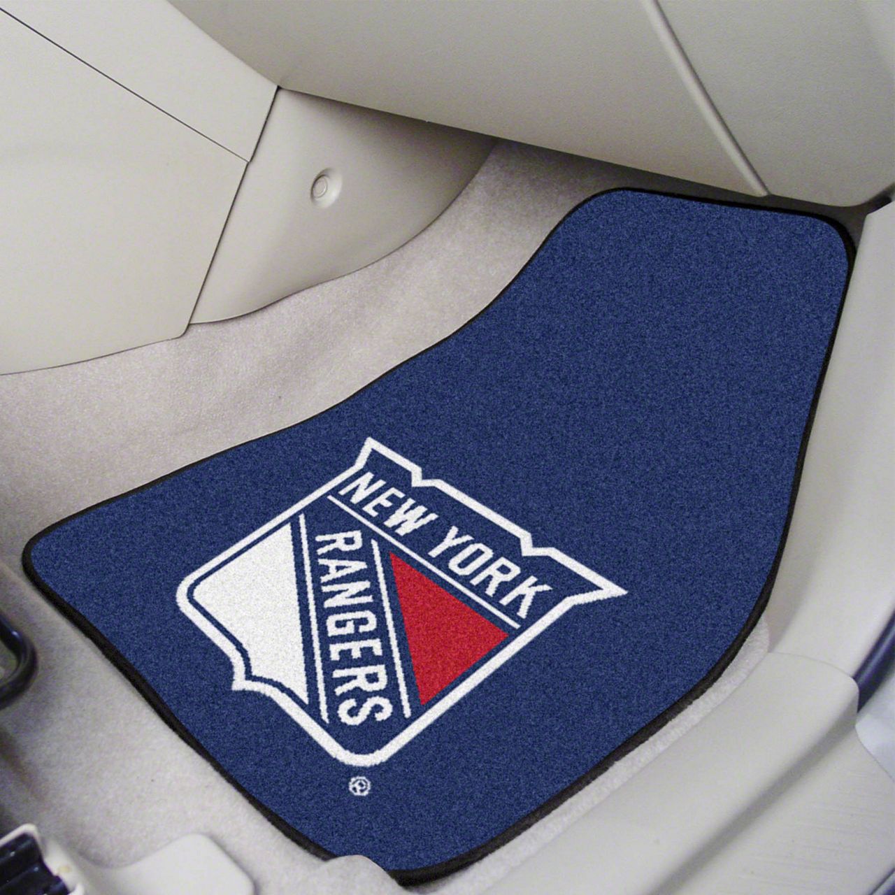 Challenger Carpet Front Floor Mats with New York Rangers Logo; Blue ...