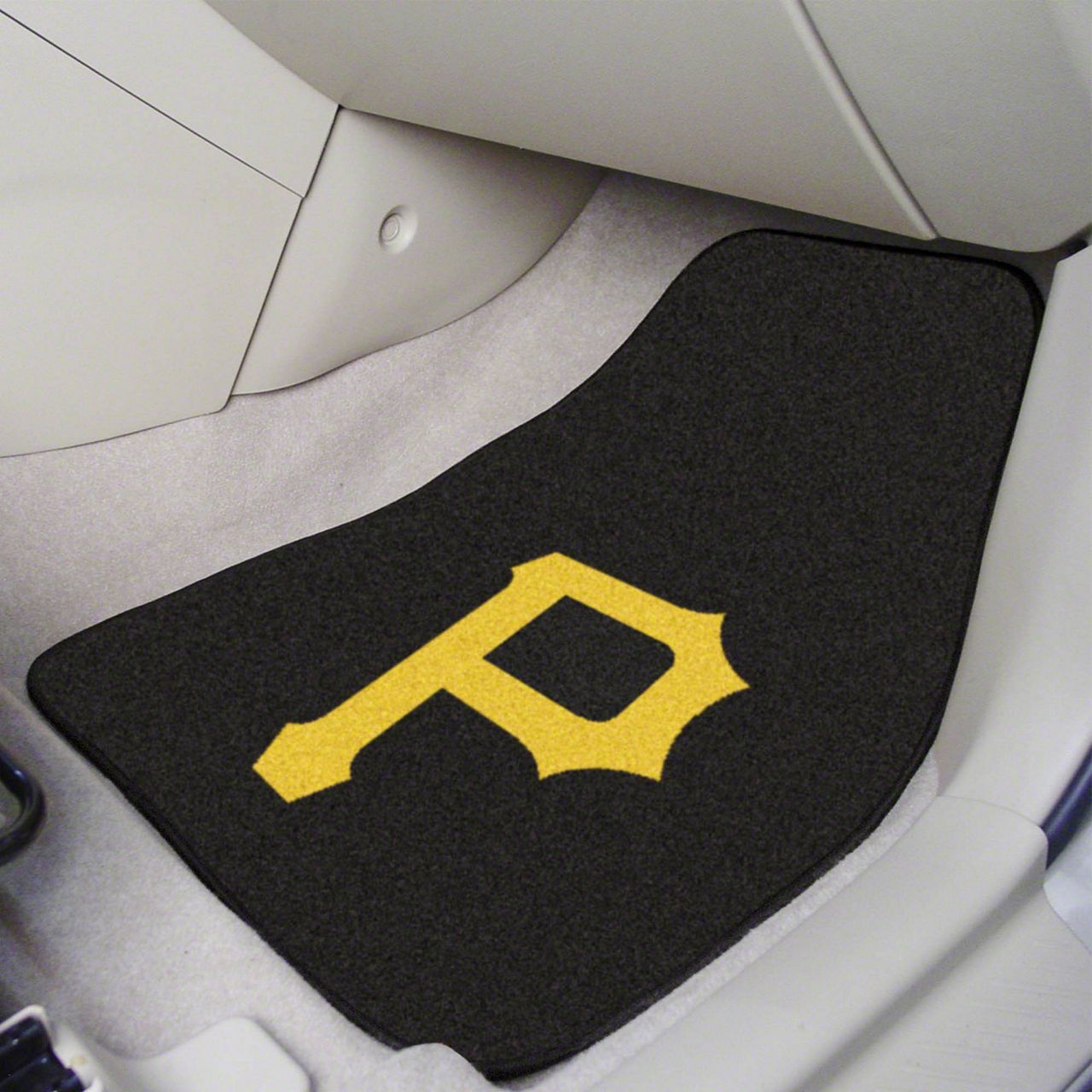 Challenger Carpet Front Floor Mats with Pittsburgh Pirates Logo; Black ...