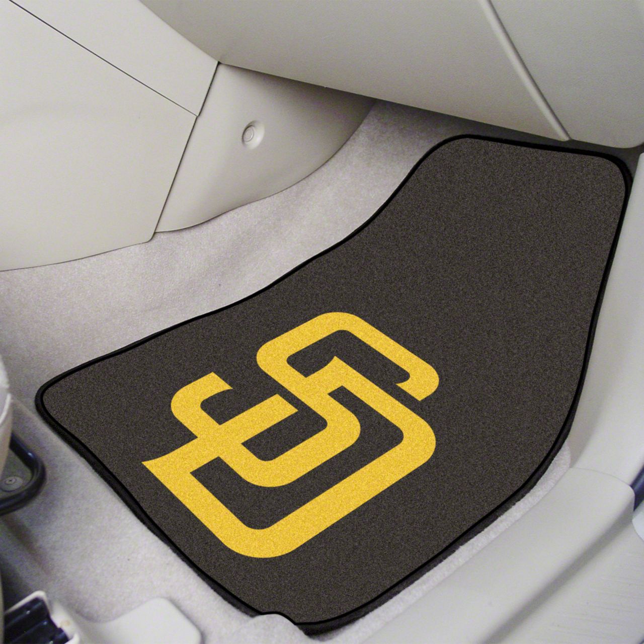 Challenger Carpet Front Floor Mats with San Diego Padres Logo; Brown ...