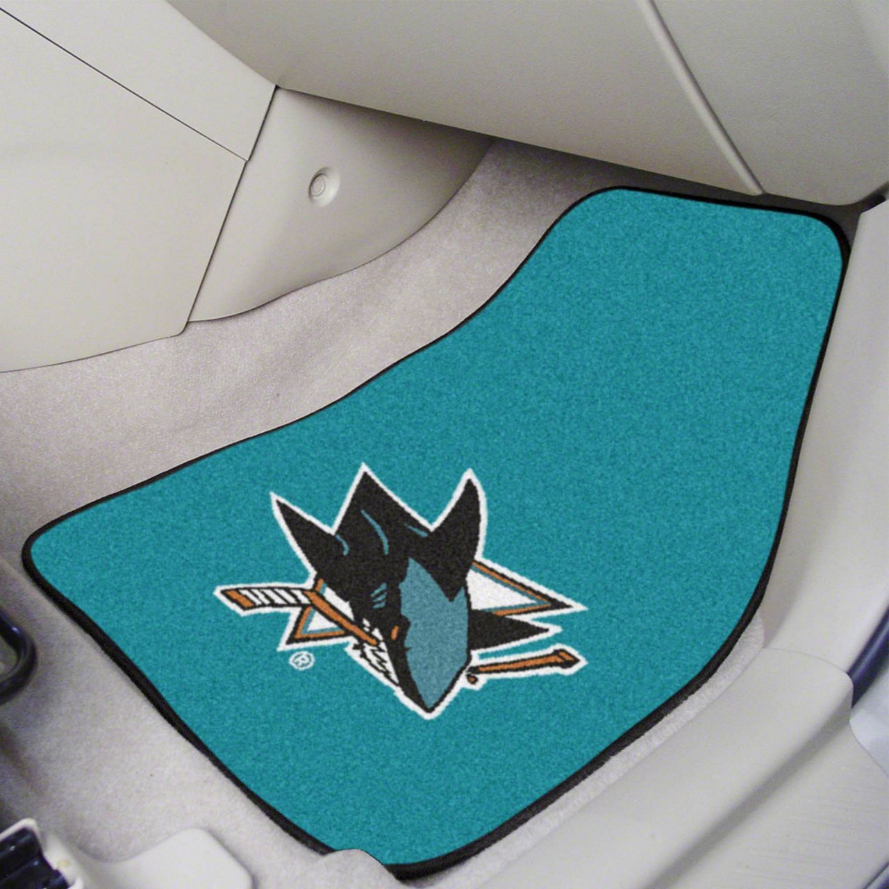 Challenger Carpet Front Floor Mats with San Jose Sharks Logo; Teal ...