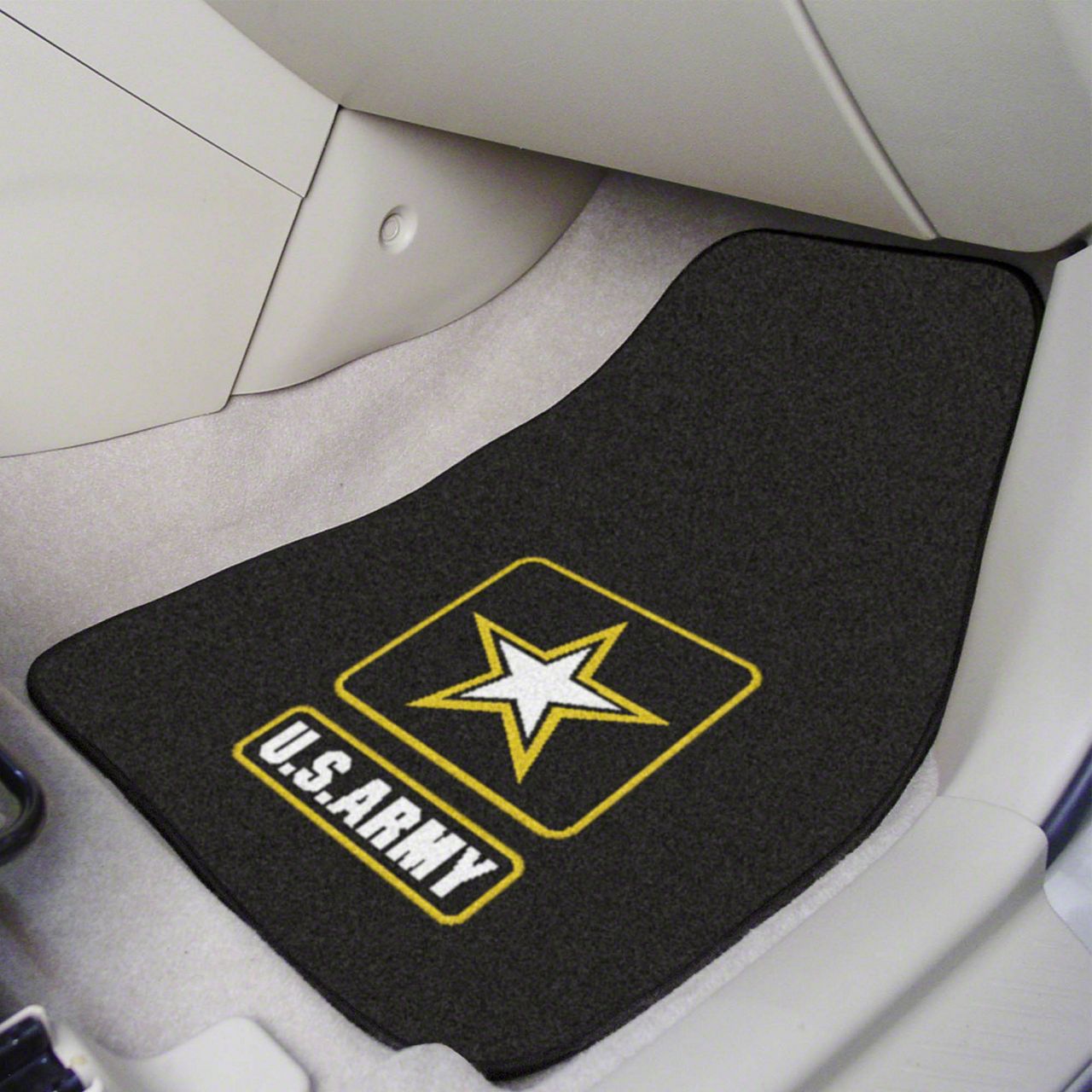 Challenger Carpet Front Floor Mats with U.S. Army Logo; Black ...