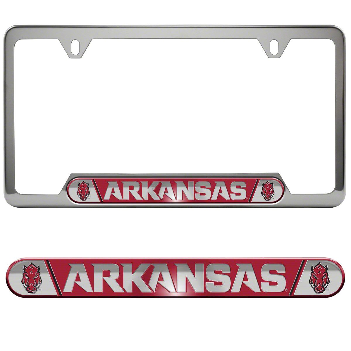 Challenger Embossed License Plate Frame with University of Arkansas ...