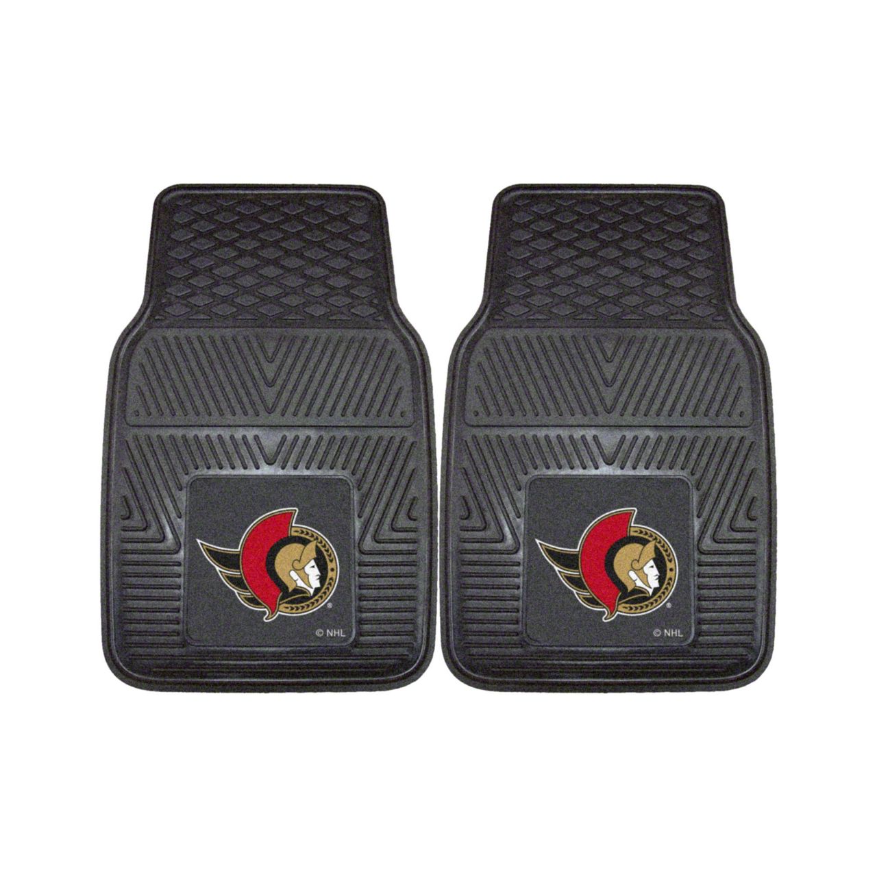 Challenger Vinyl Front Floor Mats with Ottawa Senators Logo; Black ...