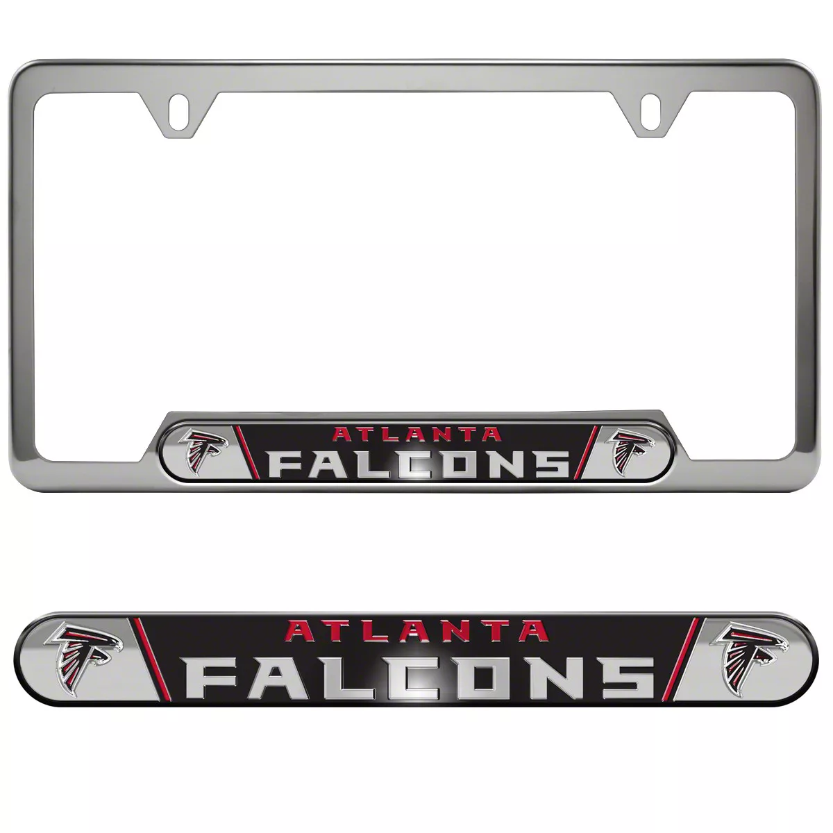 Charger Embossed License Plate Frame with Atlanta Falcons Logo; Black ...