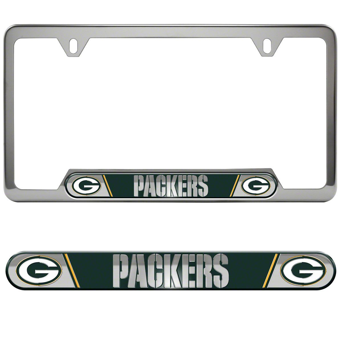 Charger Embossed License Plate Frame with Green Bay Packers Logo; Green ...