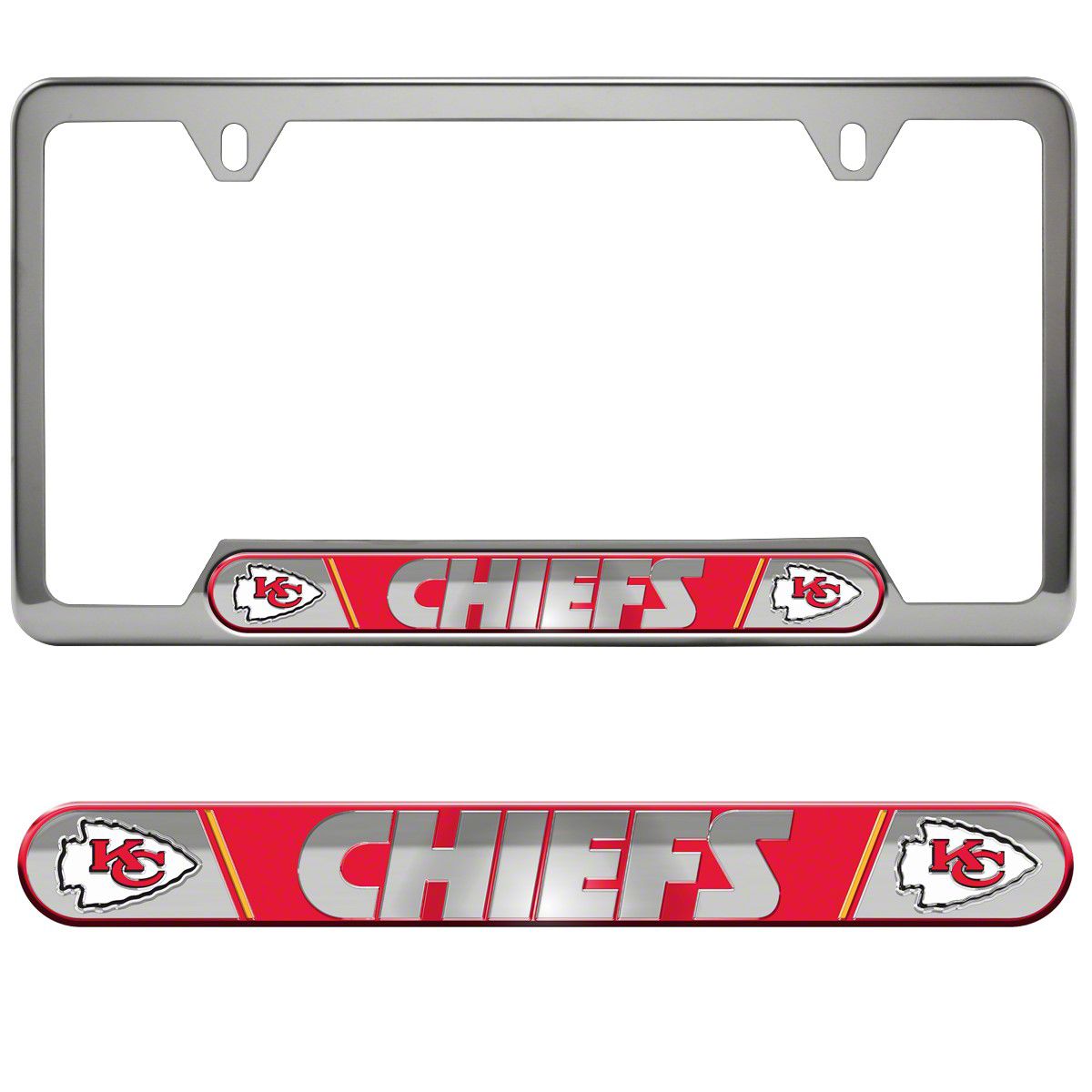Charger Embossed License Plate Frame with Kansas City Chiefs Logo; Red ...