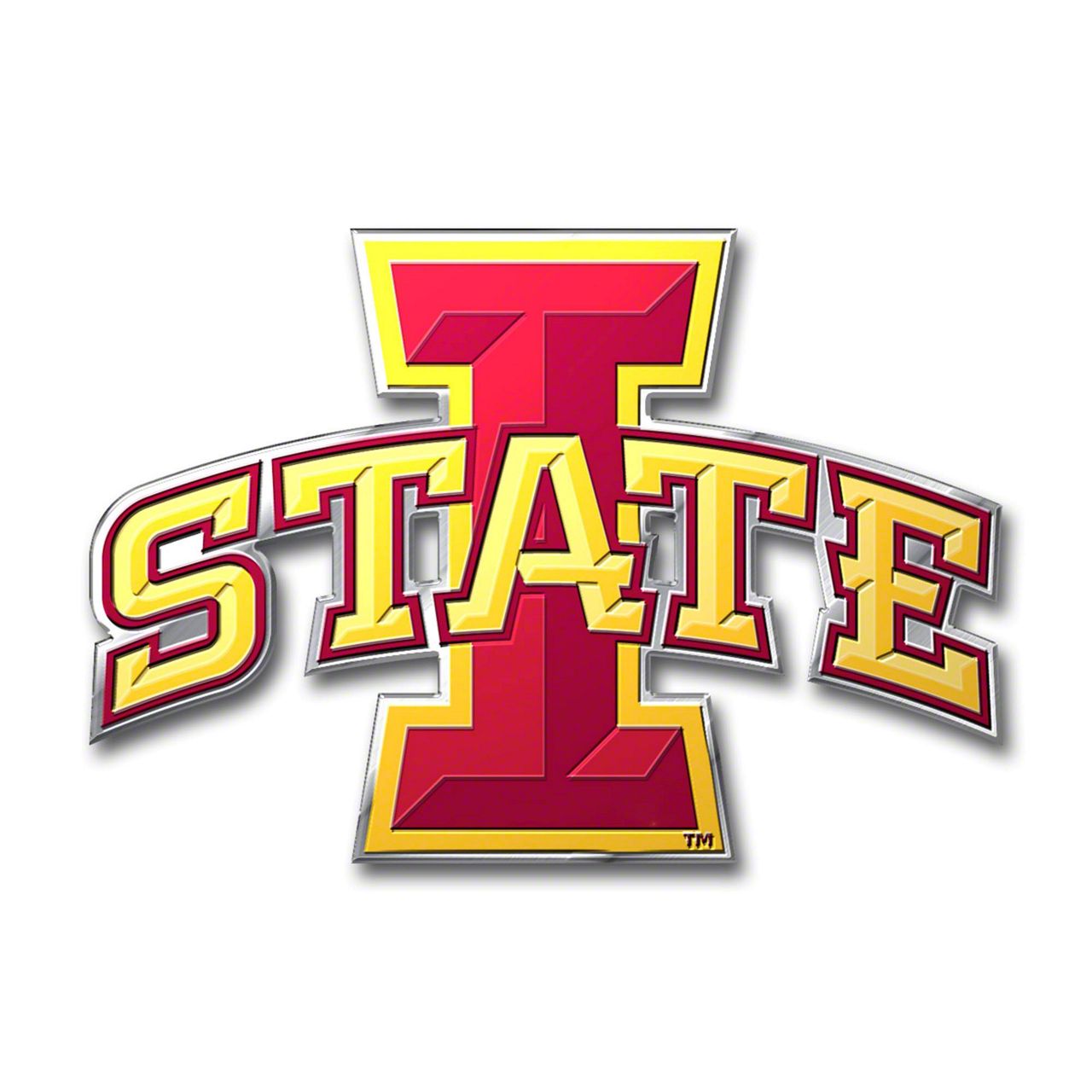 Charger Iowa State University Embossed Emblem; Red and Yellow ...