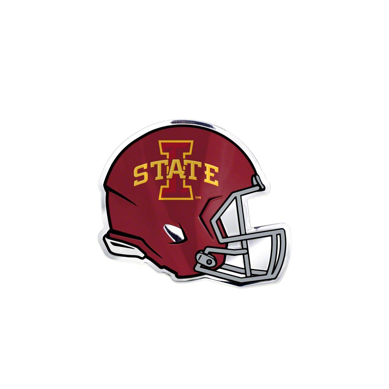 Charger Iowa State University Embossed Helmet Emblem; Red and Yellow ...