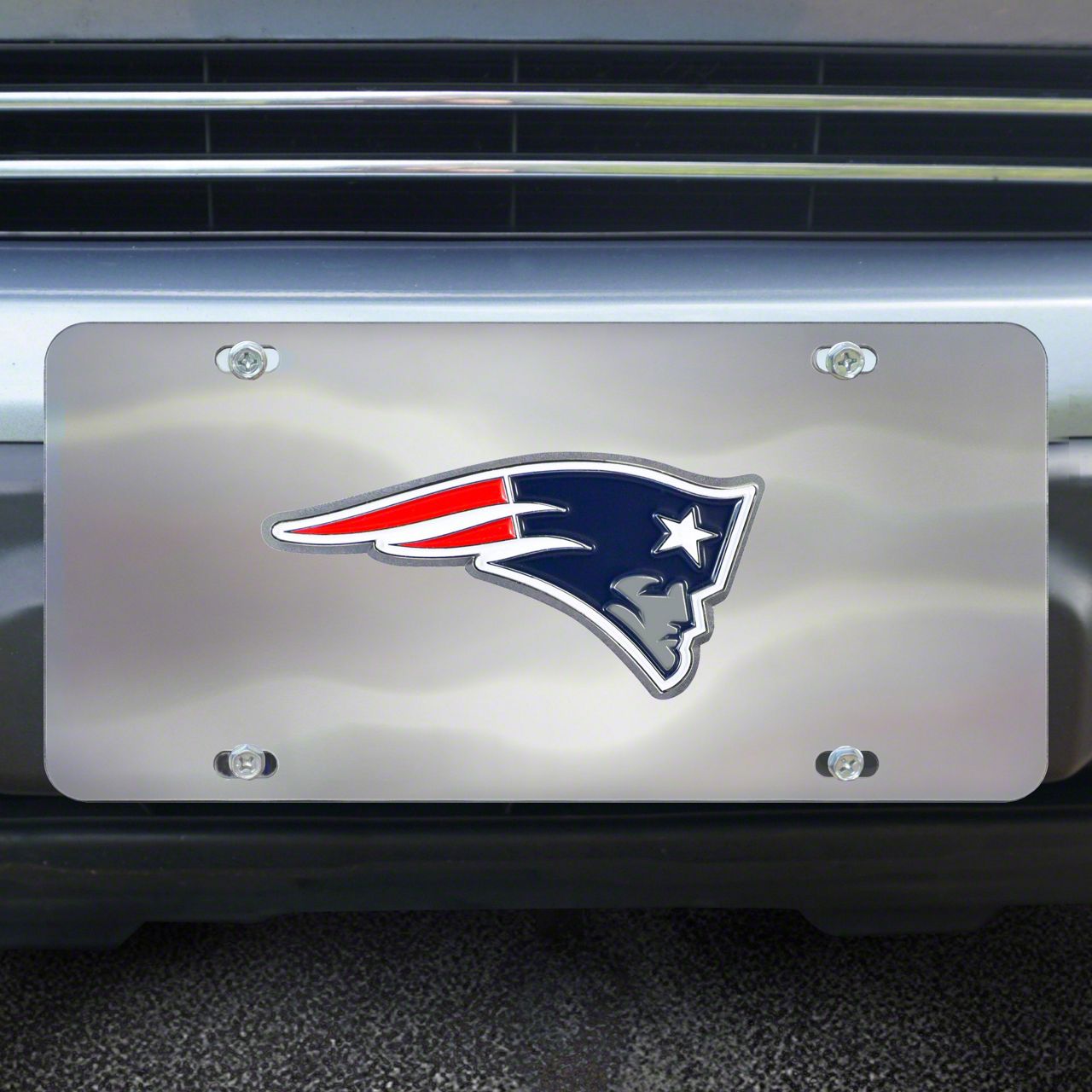 Charger License Plate with New England Patriots Logo; Stainless Steel ...