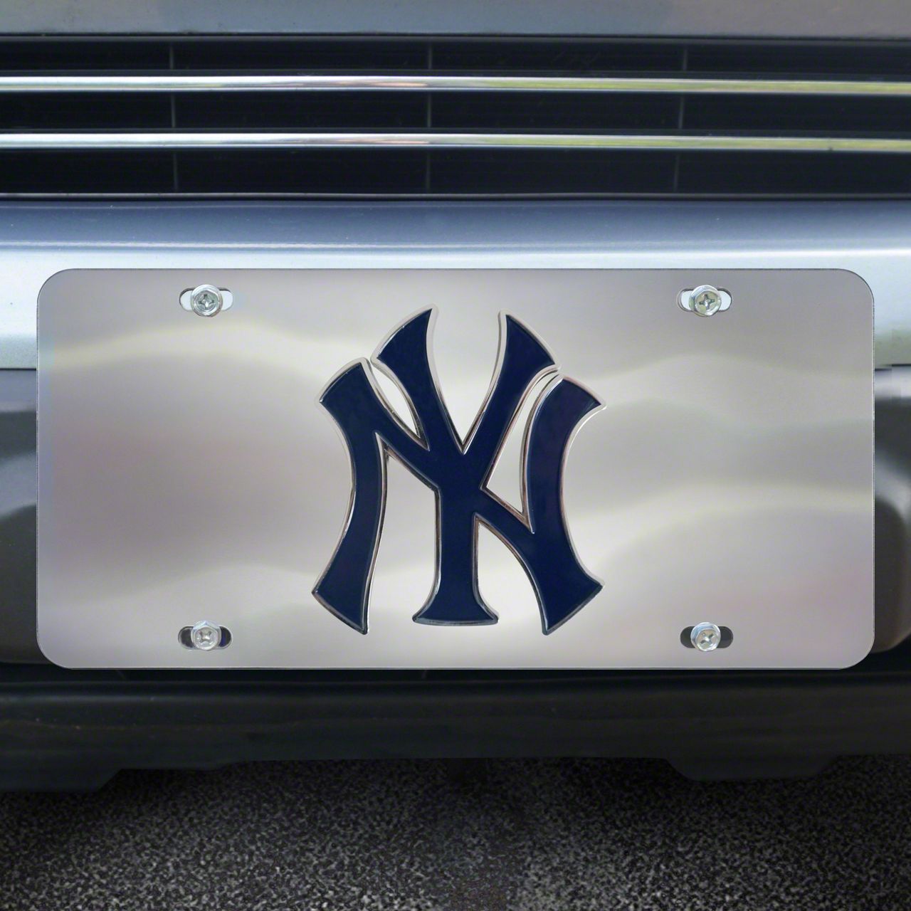 Charger License Plate with New York Yankees Logo; Stainless Steel ...