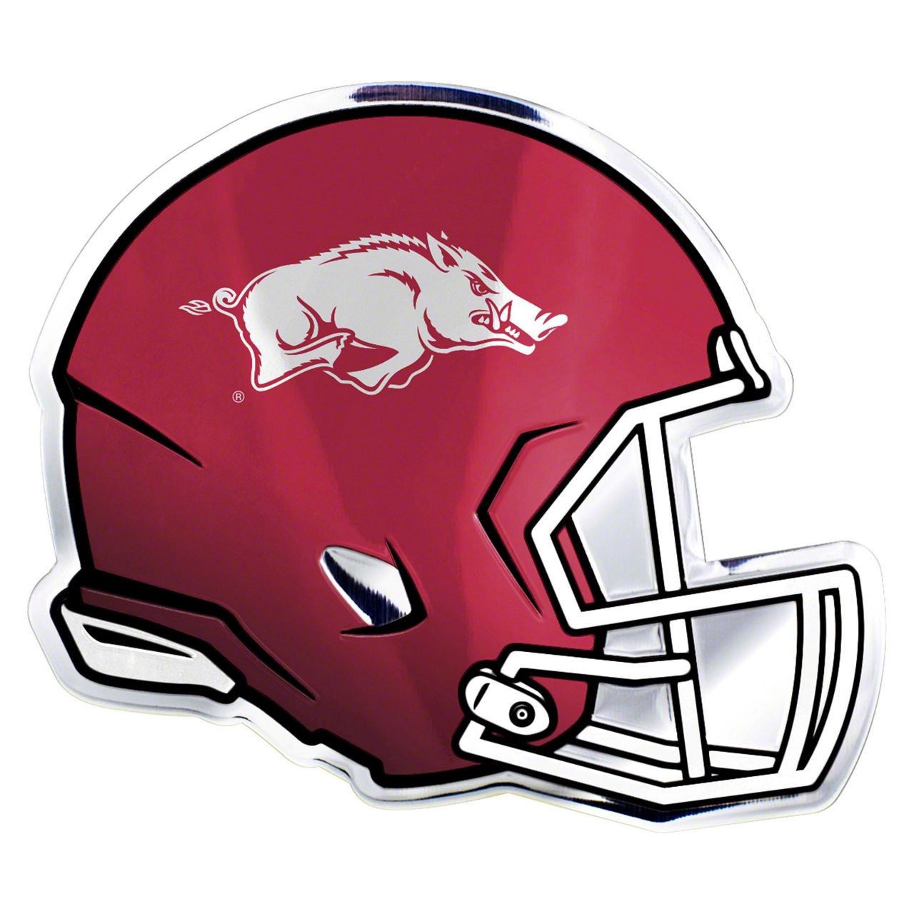 Charger University of Arkansas Embossed Helmet Emblem; Cardinal ...