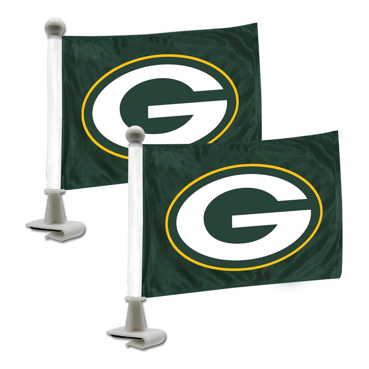 Mustang Ambassador Flags with Green Bay Packers Logo; Gray (Universal ...