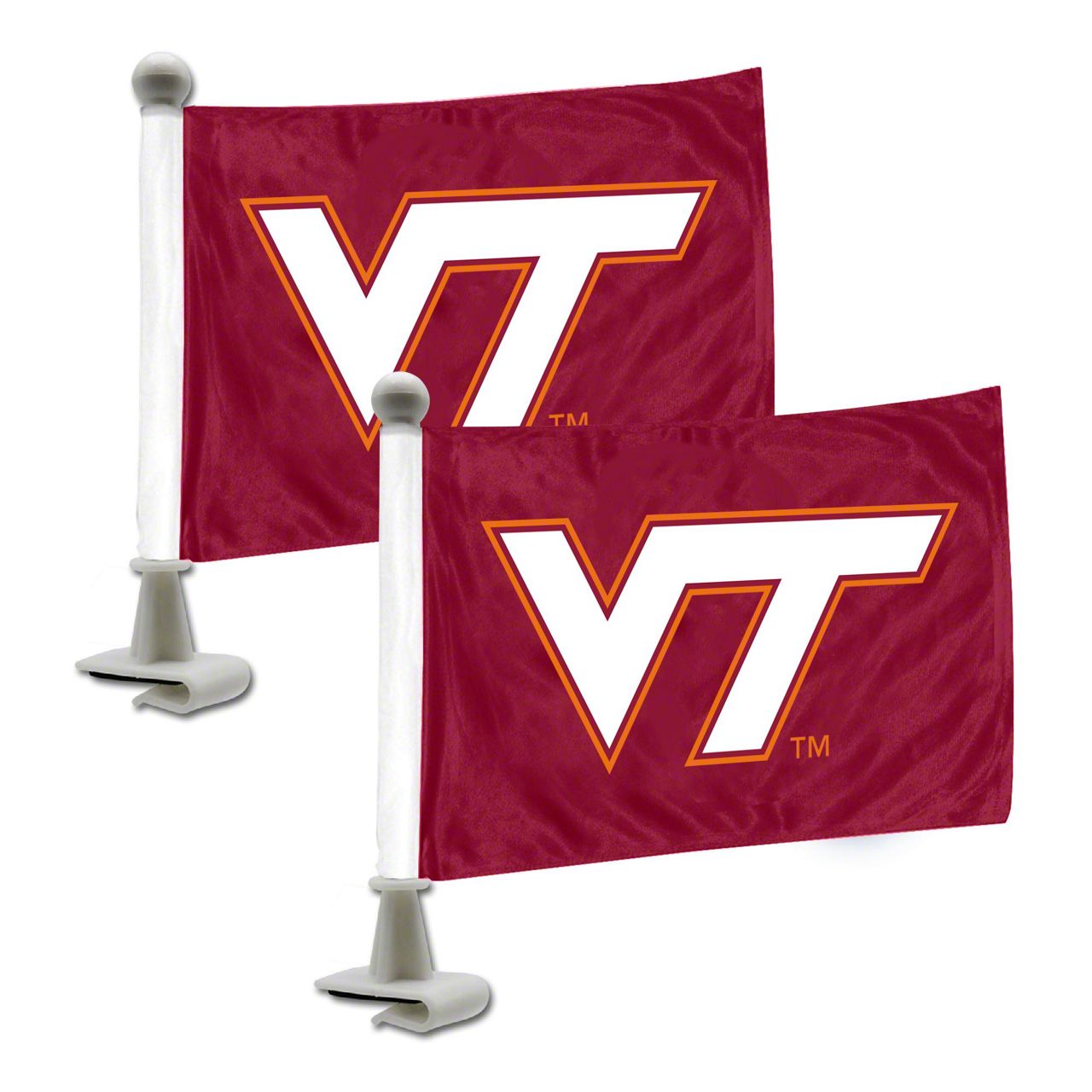 Mustang Ambassador Flags with Virginia Tech Logo; Red (Universal; Some ...