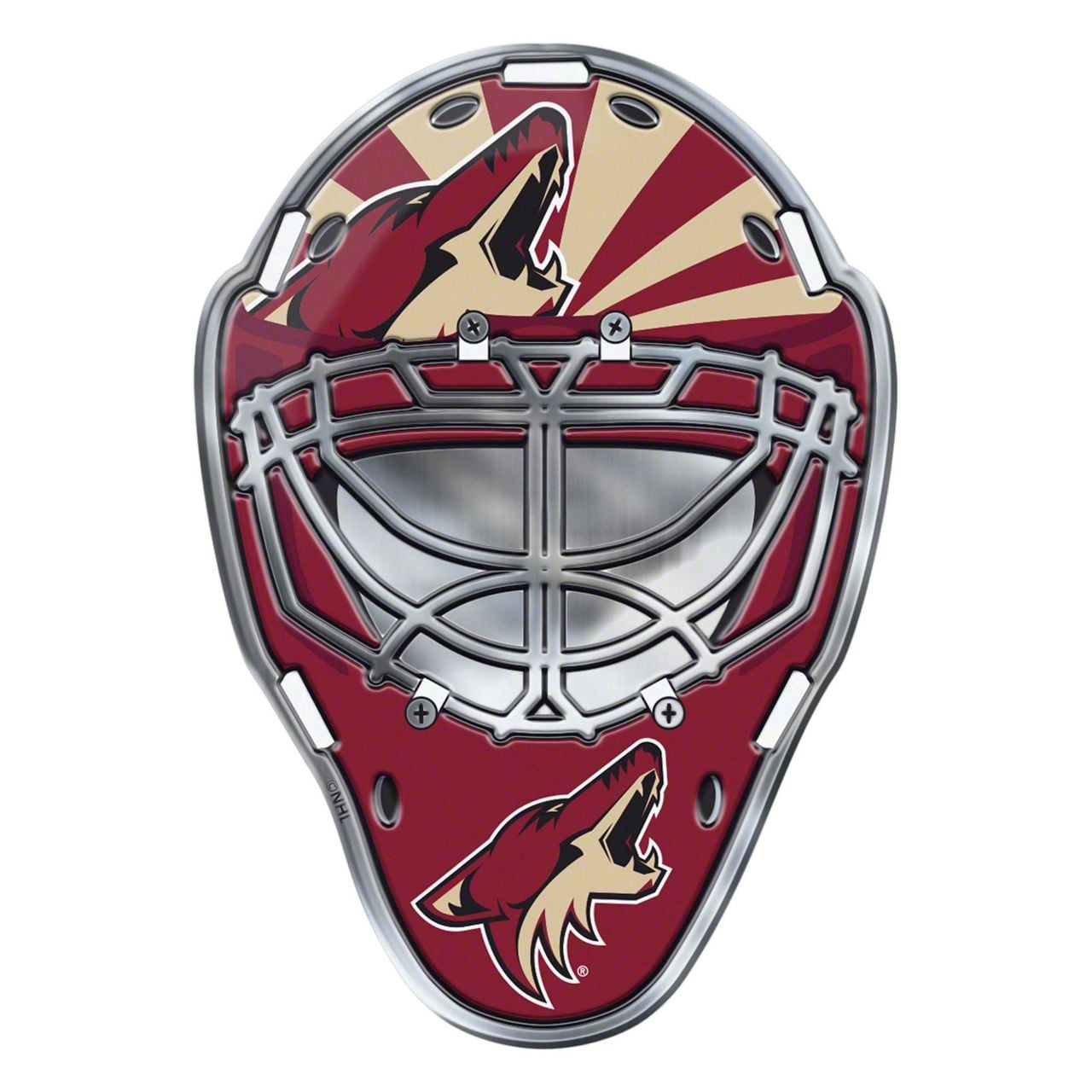 Mustang Arizona Coyotes Embossed Helmet Emblem; Red and Tan (Universal ...