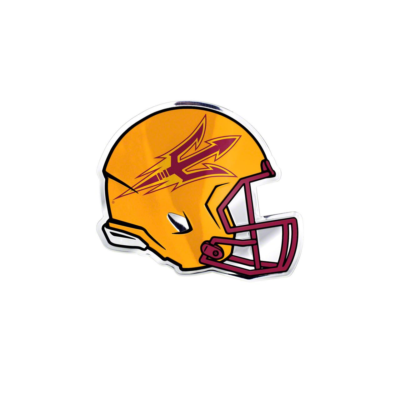 Mustang Arizona State University Embossed Helmet Emblem; Maroon and ...