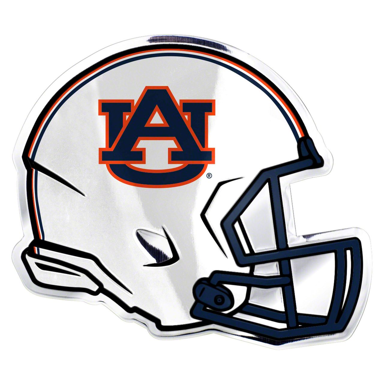 Mustang Auburn University Embossed Helmet Emblem; Blue, Orange ...