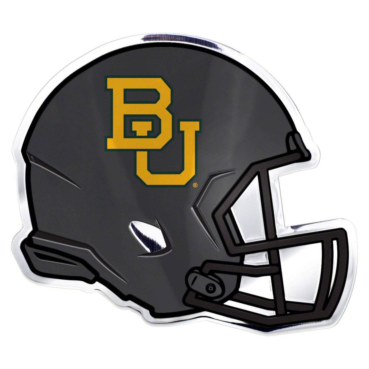Mustang Baylor University Embossed Helmet Emblem; Charcoal and Yellow ...