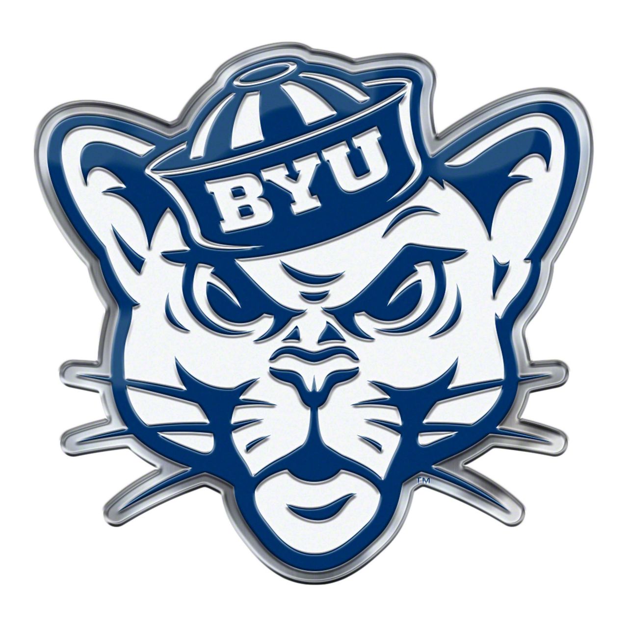 Mustang BYU Embossed Emblem; Blue (Universal; Some Adaptation May Be ...