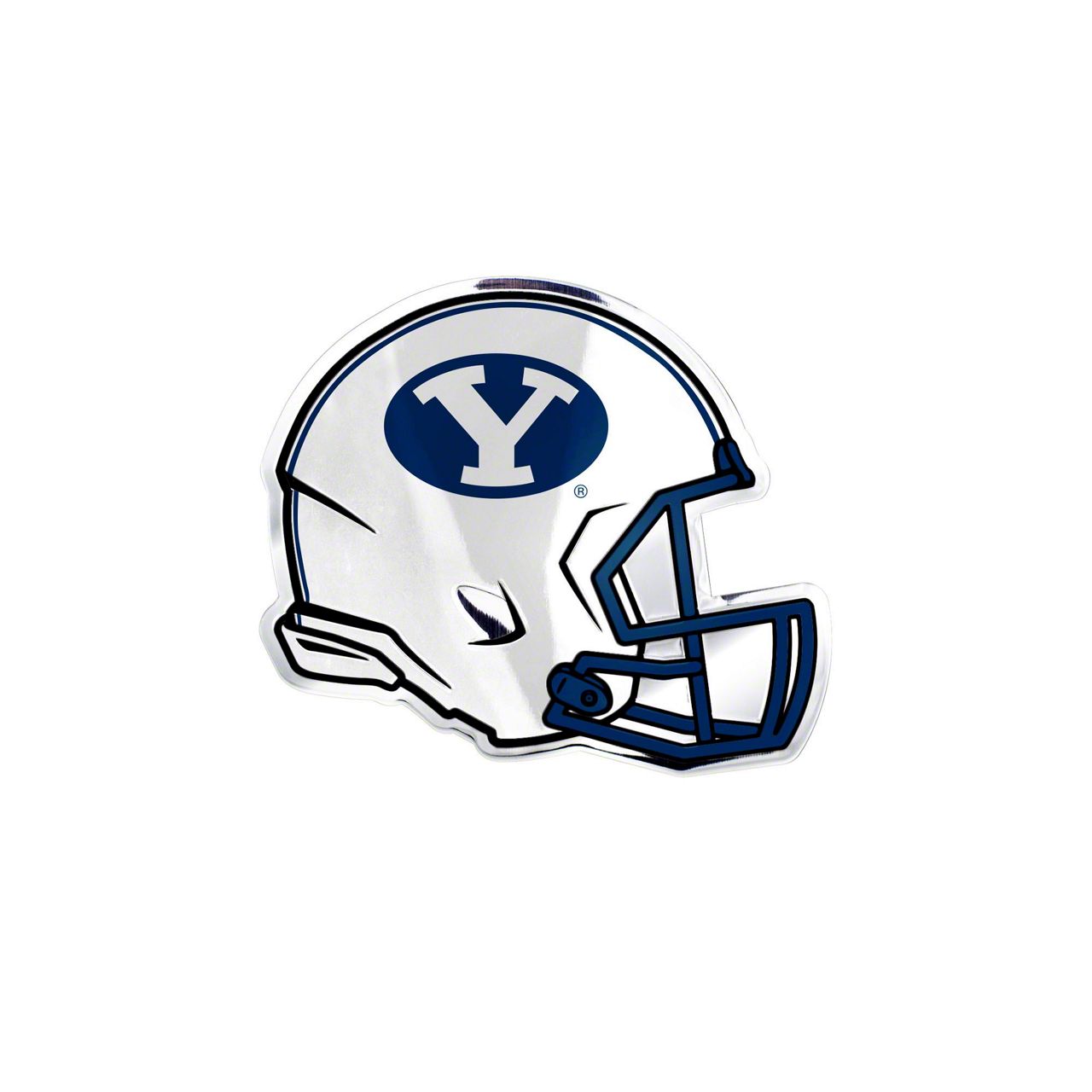 Mustang BYU Embossed Helmet Emblem; Blue (Universal; Some Adaptation ...