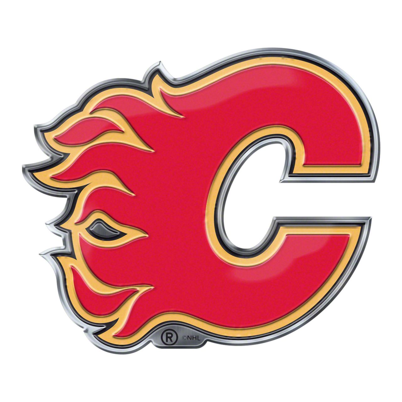 Mustang Calgary Flames Embossed Emblem; Red (Universal; Some Adaptation ...