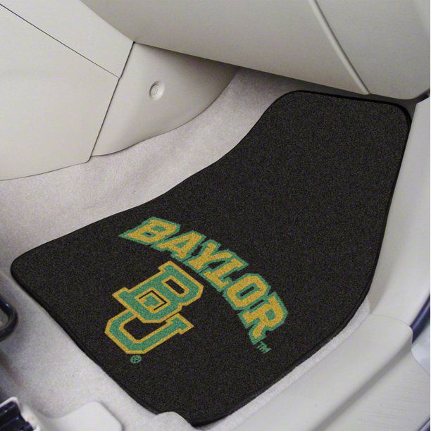 Mustang Carpet Front Floor Mats with Baylor University Logo; Black ...