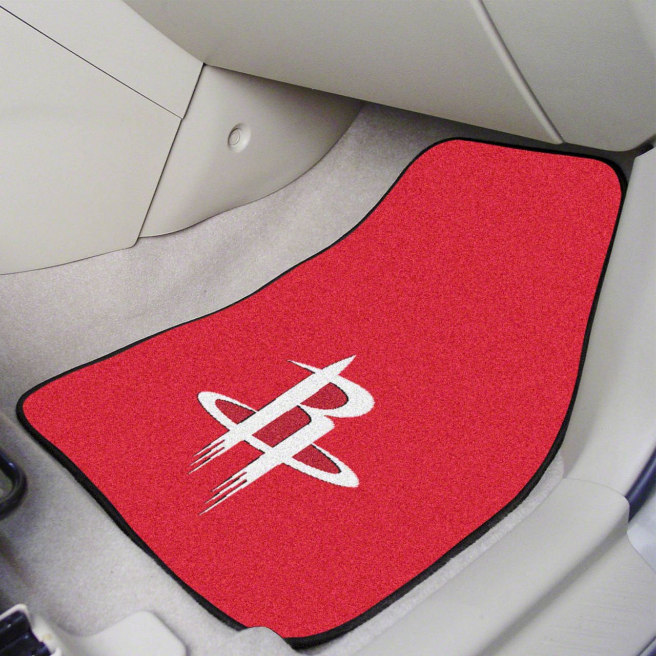 Mustang Carpet Front Floor Mats with Houston Rockets Logo; Red ...