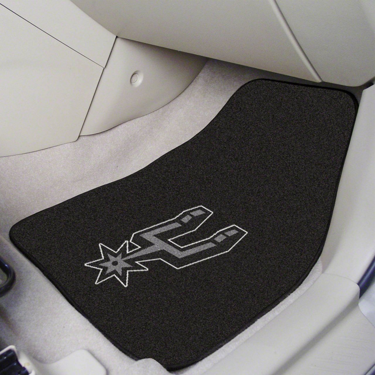 Mustang Carpet Front Floor Mats with San Antonio Spurs Logo; Black ...