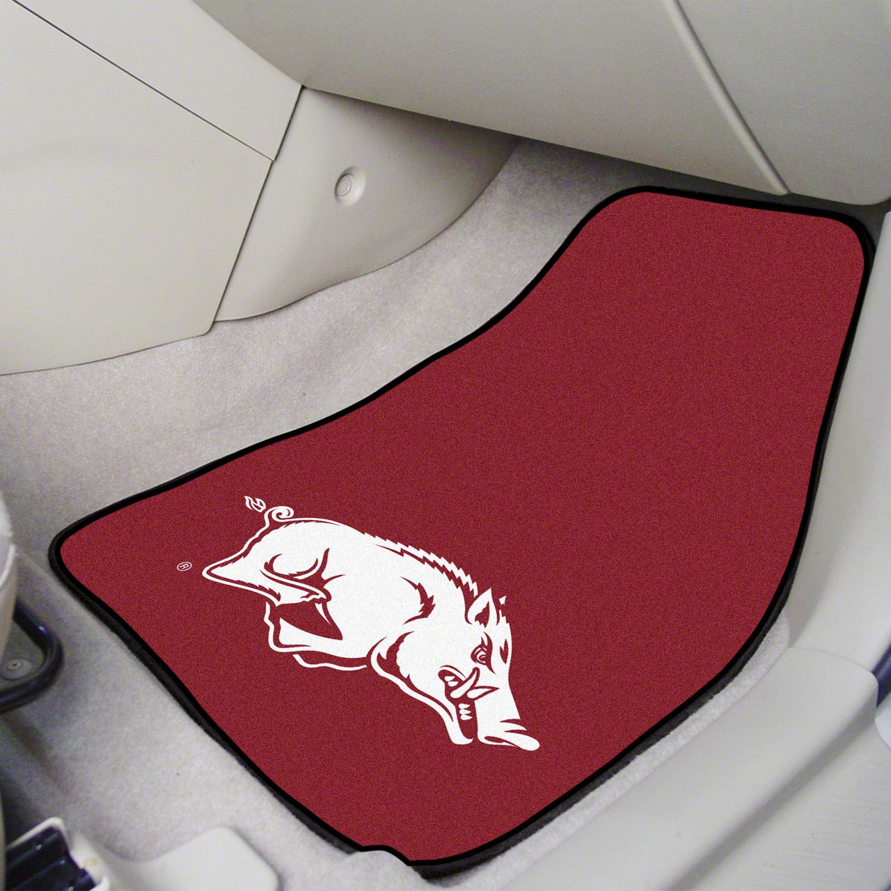 Mustang Carpet Front Floor Mats with University of Arkansas Logo ...