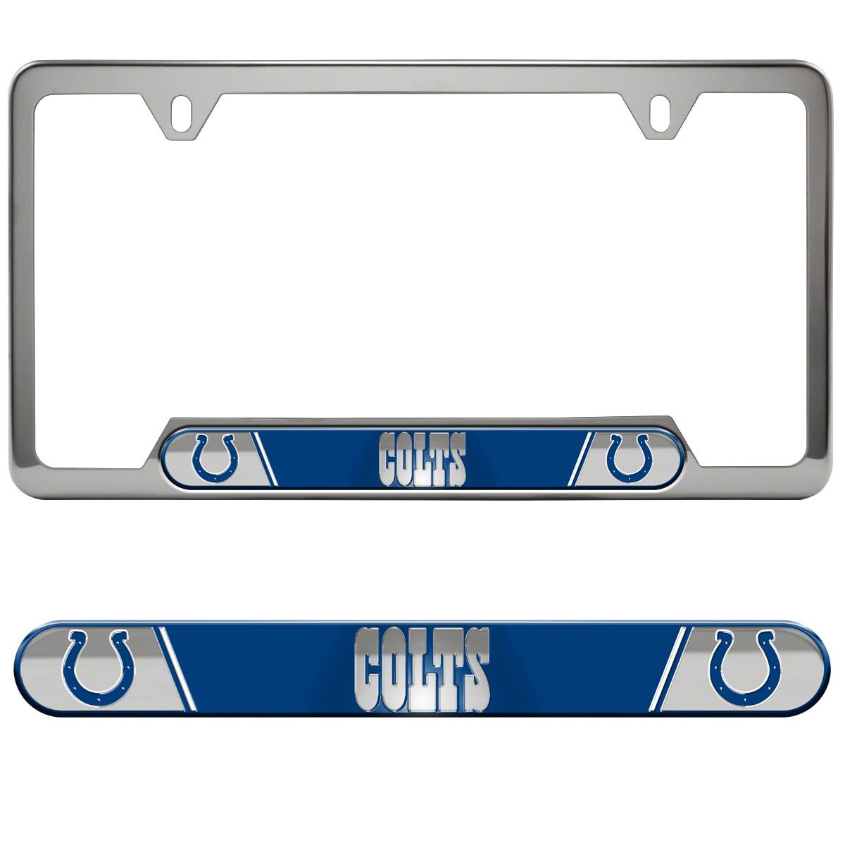 Mustang Embossed License Plate Frame with Indianapolis Colts Logo; Blue ...
