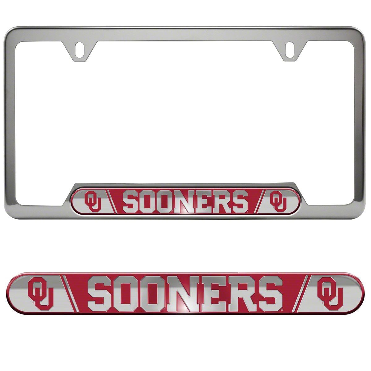 Mustang Embossed License Plate Frame with University of Oklahoma Logo ...