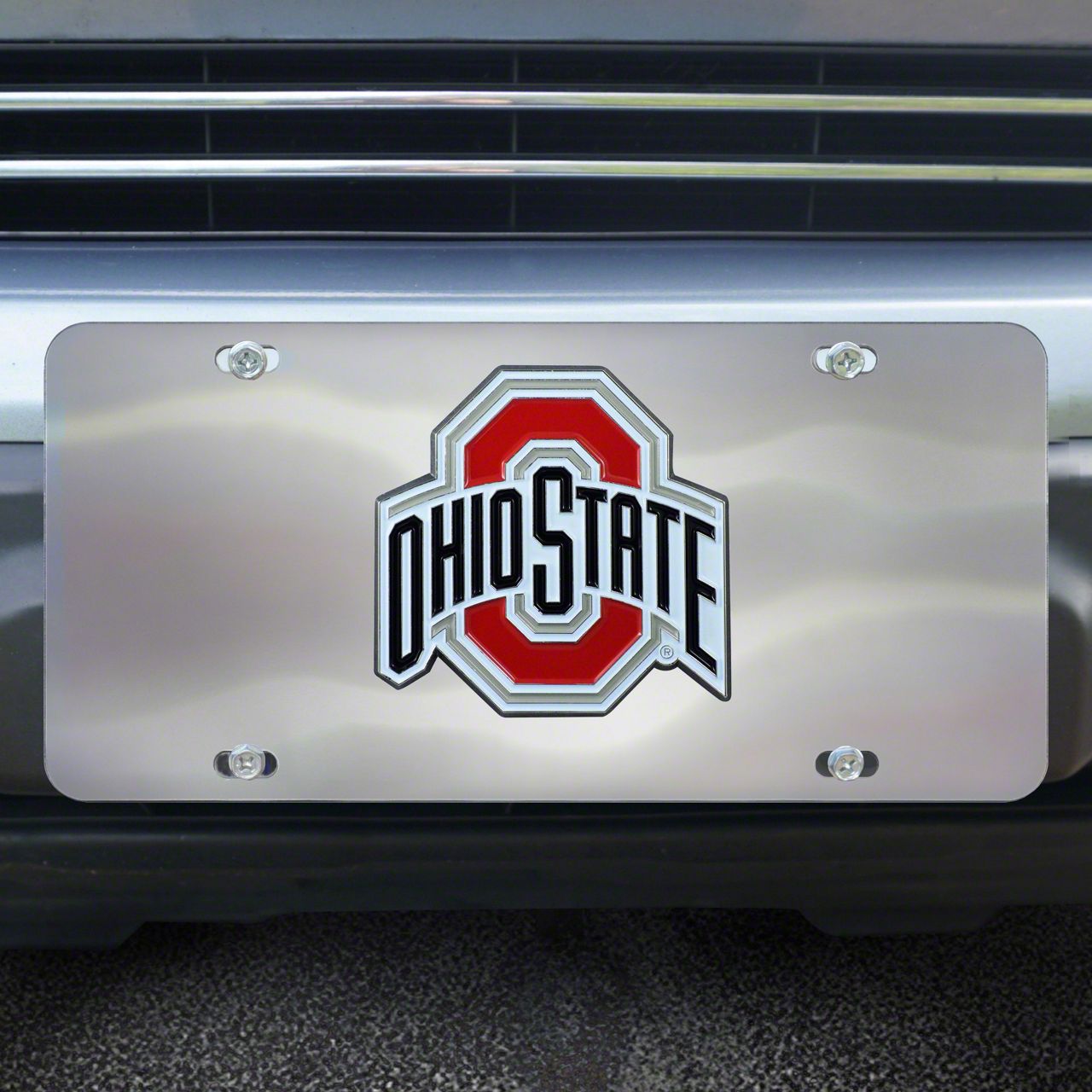 Mustang License Plate with Ohio State University Logo; Stainless Steel ...