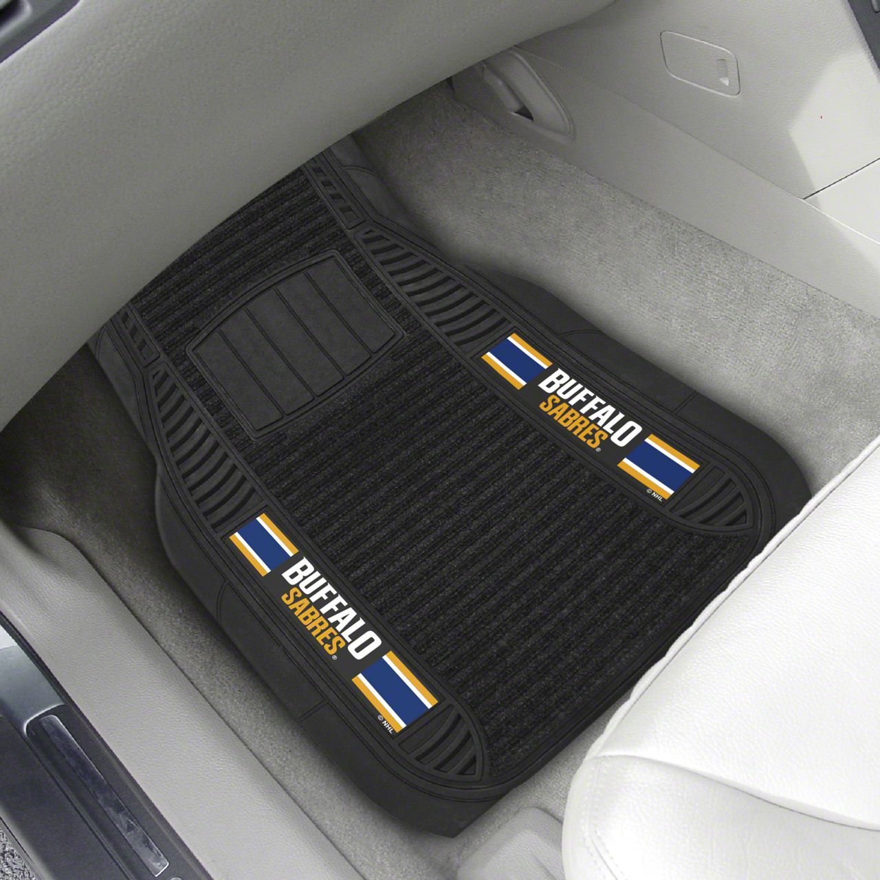 Mustang Molded Front Floor Mats with Buffalo Sabres Logo (Universal ...