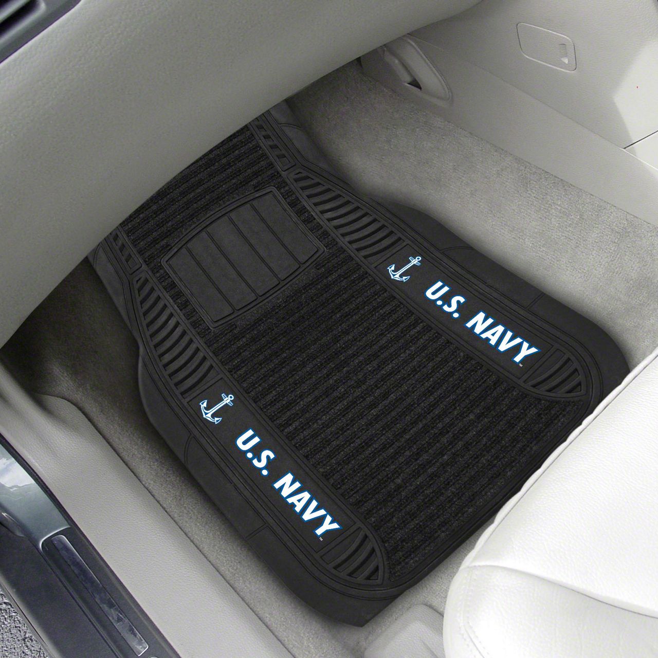 Mustang Molded Front Floor Mats with U.S. Navy Logo (Universal; Some ...