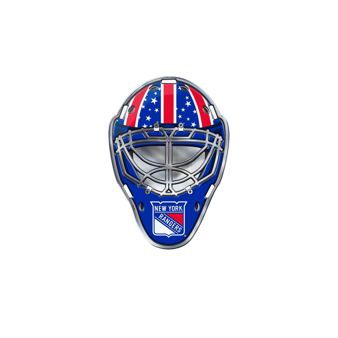 Mustang New York Rangers Embossed Helmet Emblem; Blue and Red ...