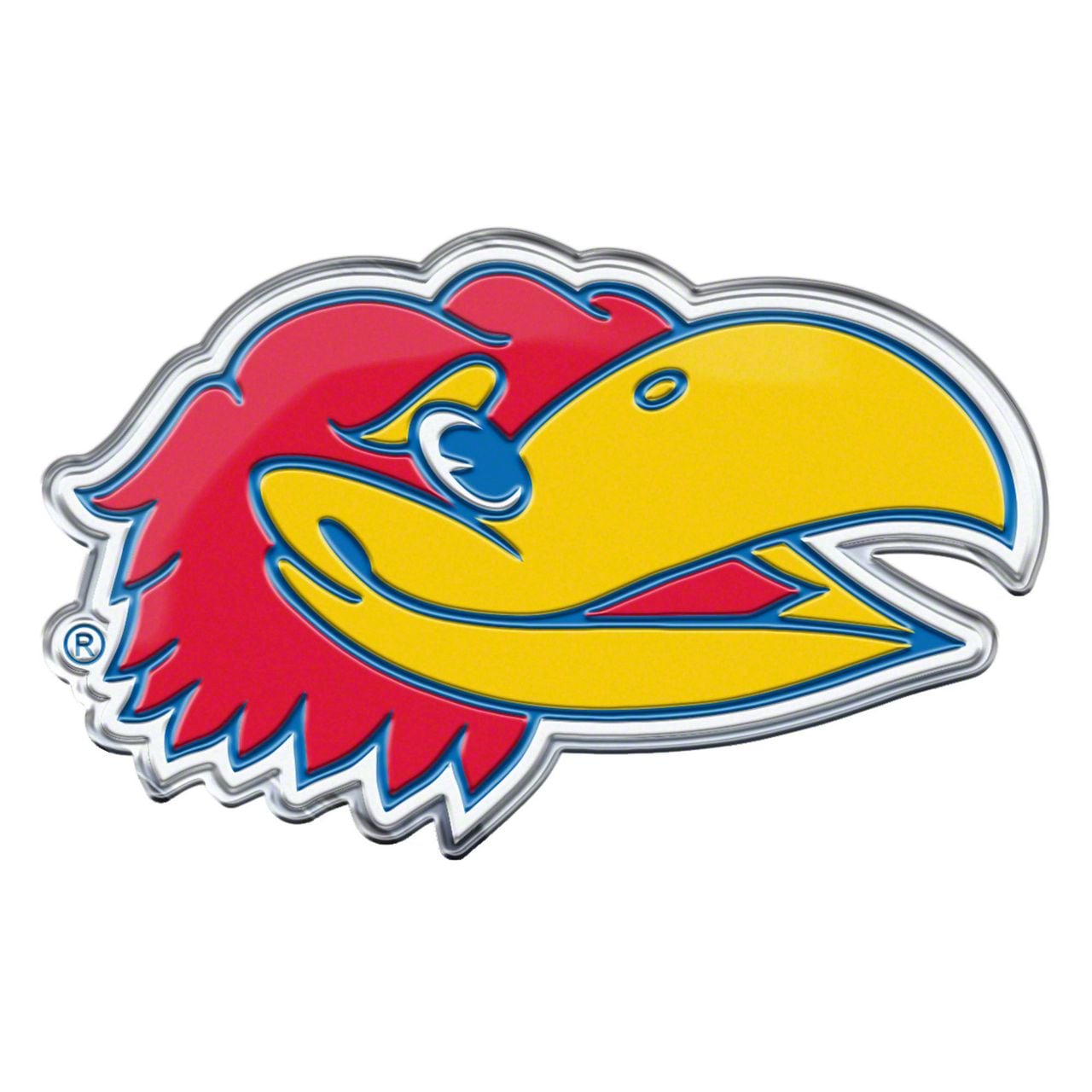 Mustang University of Kansas Embossed Emblem; Red and Yellow (Universal ...