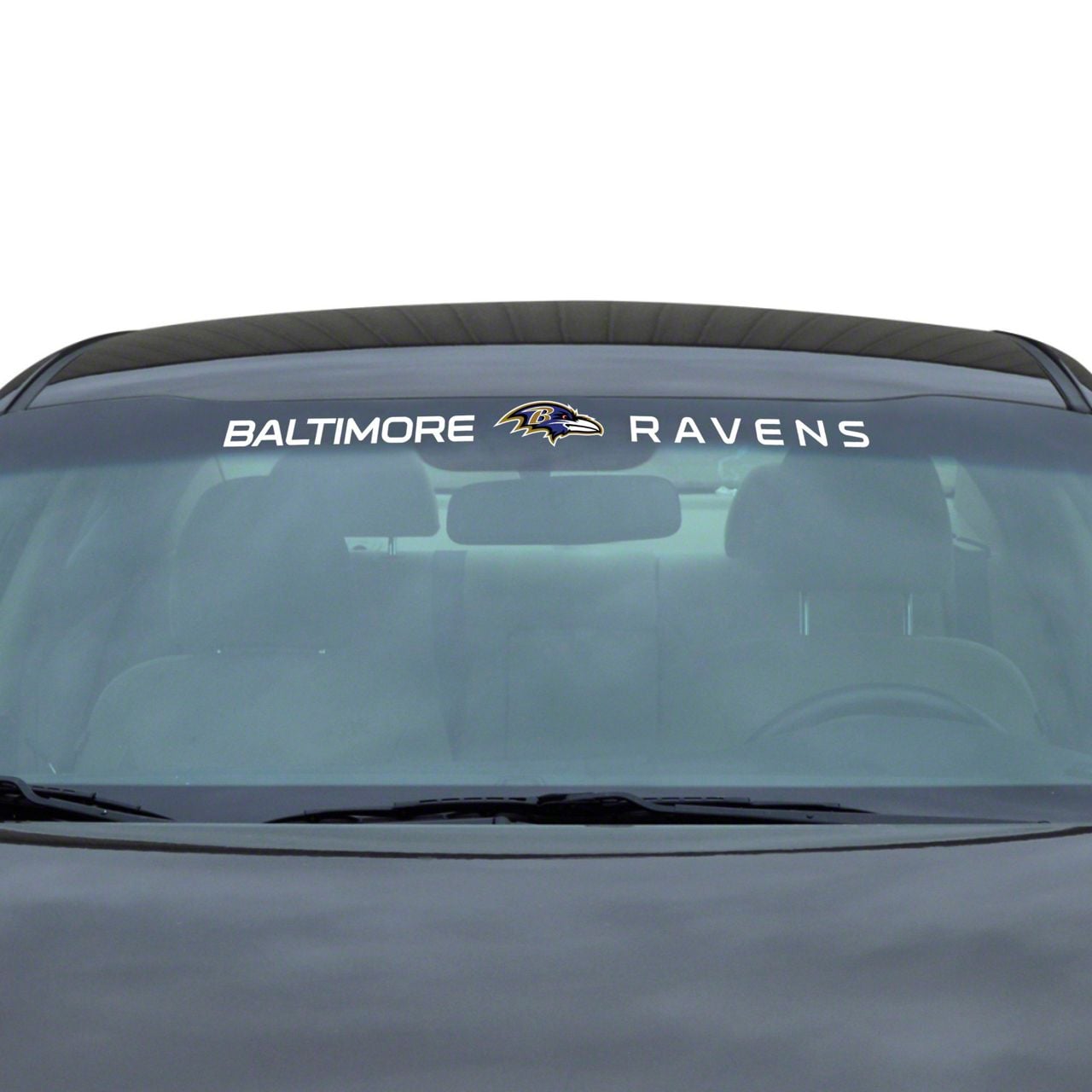 Mustang Windshield Decal with Baltimore Ravens Logo; White (Universal ...