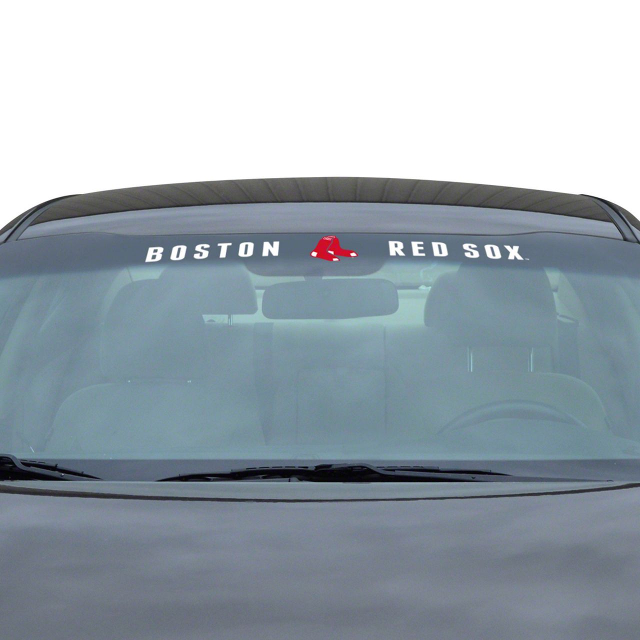 Mustang Windshield Decal with Boston Red Sox Logo; White (Universal ...