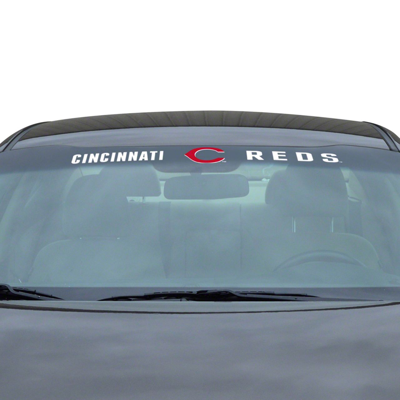 Mustang Windshield Decal with Cincinnati Reds Logo; White (Universal ...